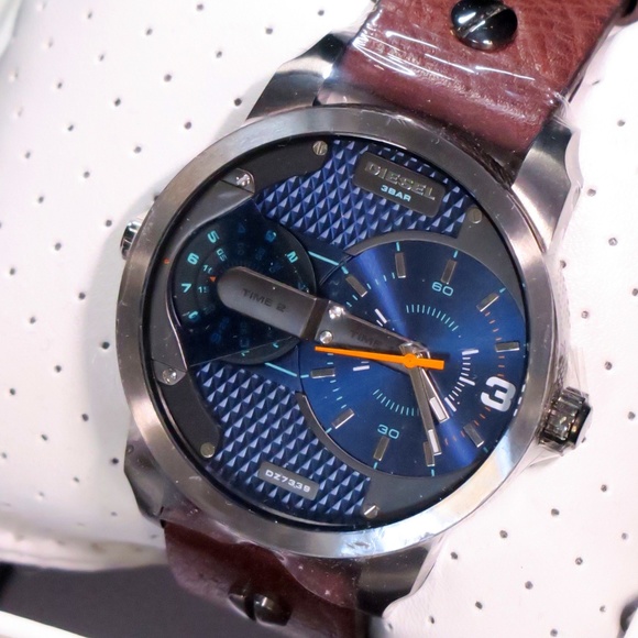 Diesel | Accessories | Mens Diesel Mini Daddy Dual Time Blue Facebrown ...